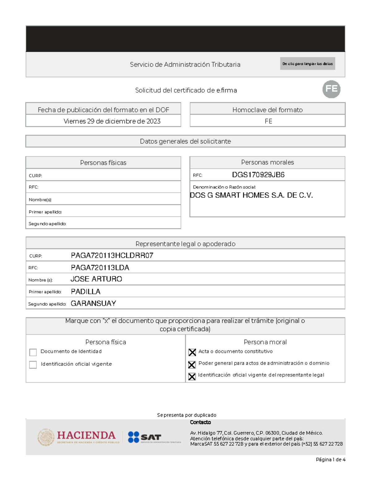 Solicitud de Certificado de e.Firma - Trámites y datos requeridos - Studocu