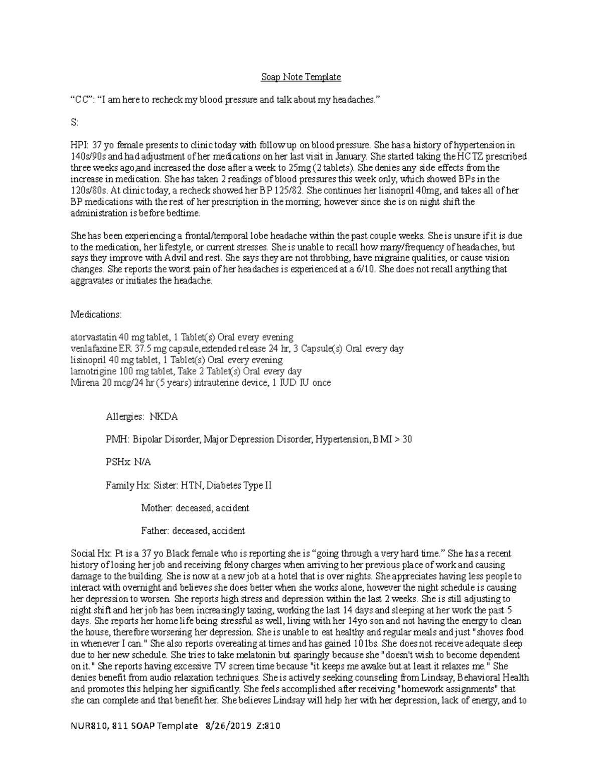 Acute Migraine SOAP Note Analysis & Care Reflection - MPM 2023 - Studocu