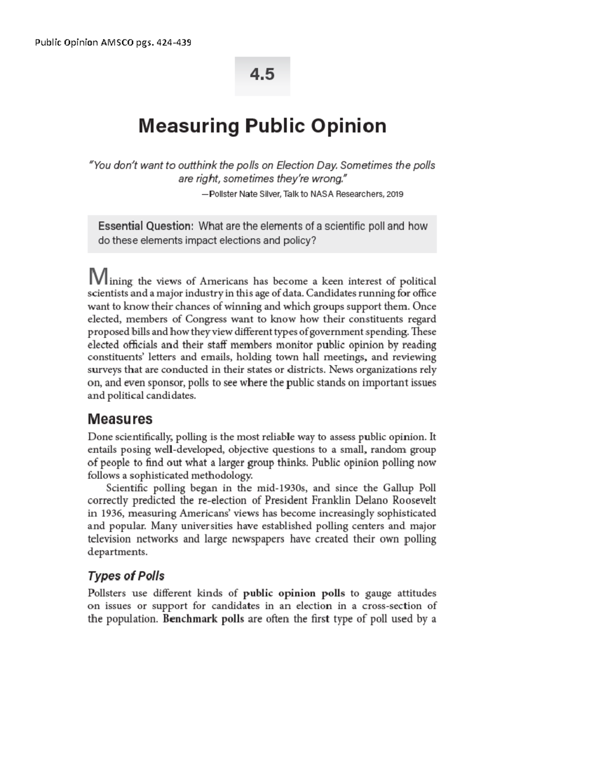 Public Opinion Analysis - AMSCO pgs. 424-439 Overview - Public Opinion ...