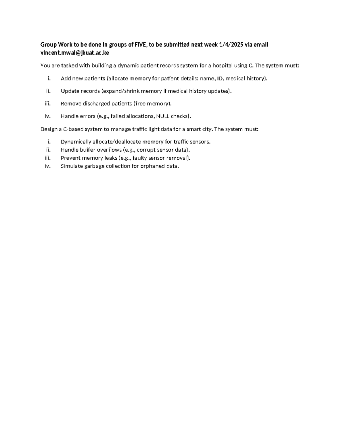 System Programming Group Work: Dynamic Patient Records & Traffic ...
