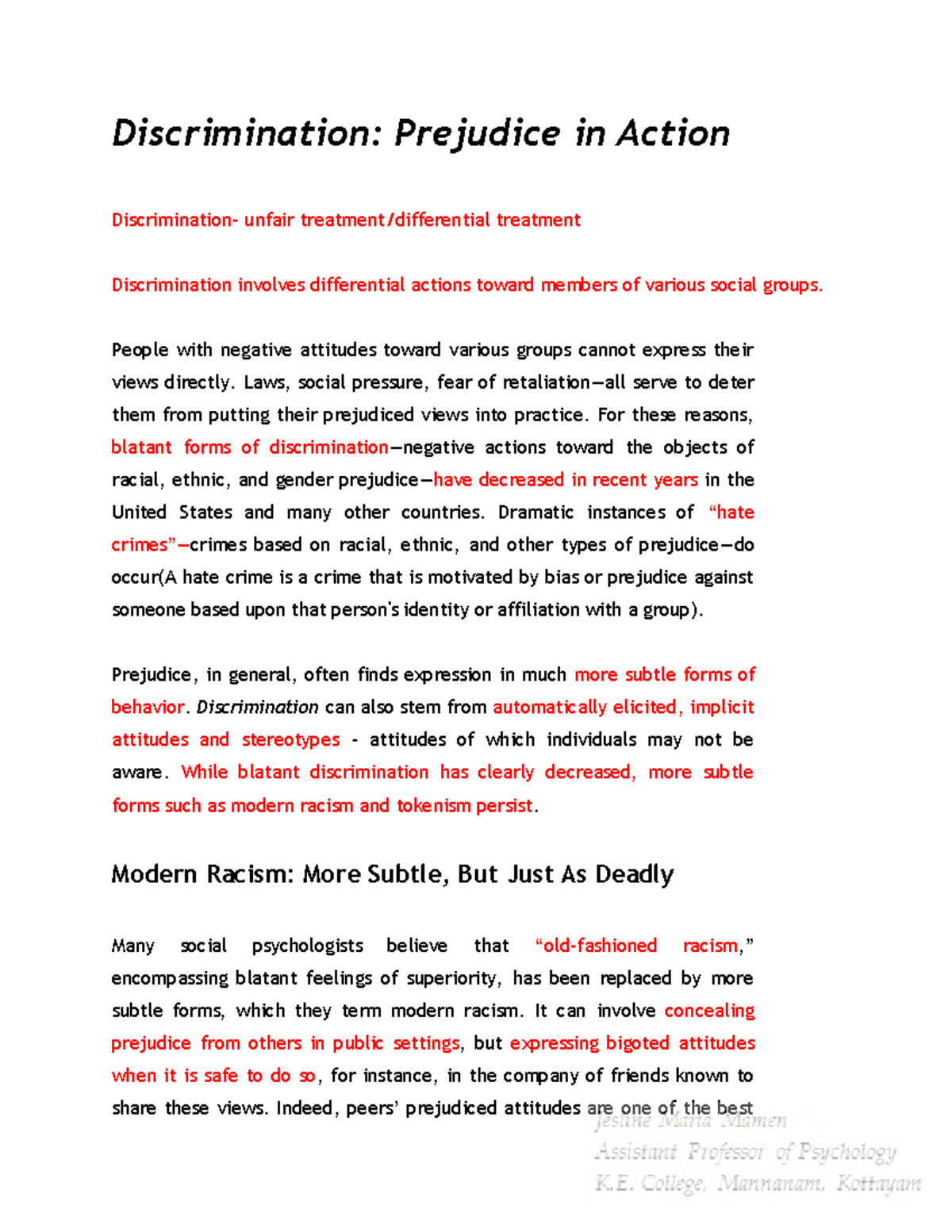 Prejudice And Discrimination In Social Psychology