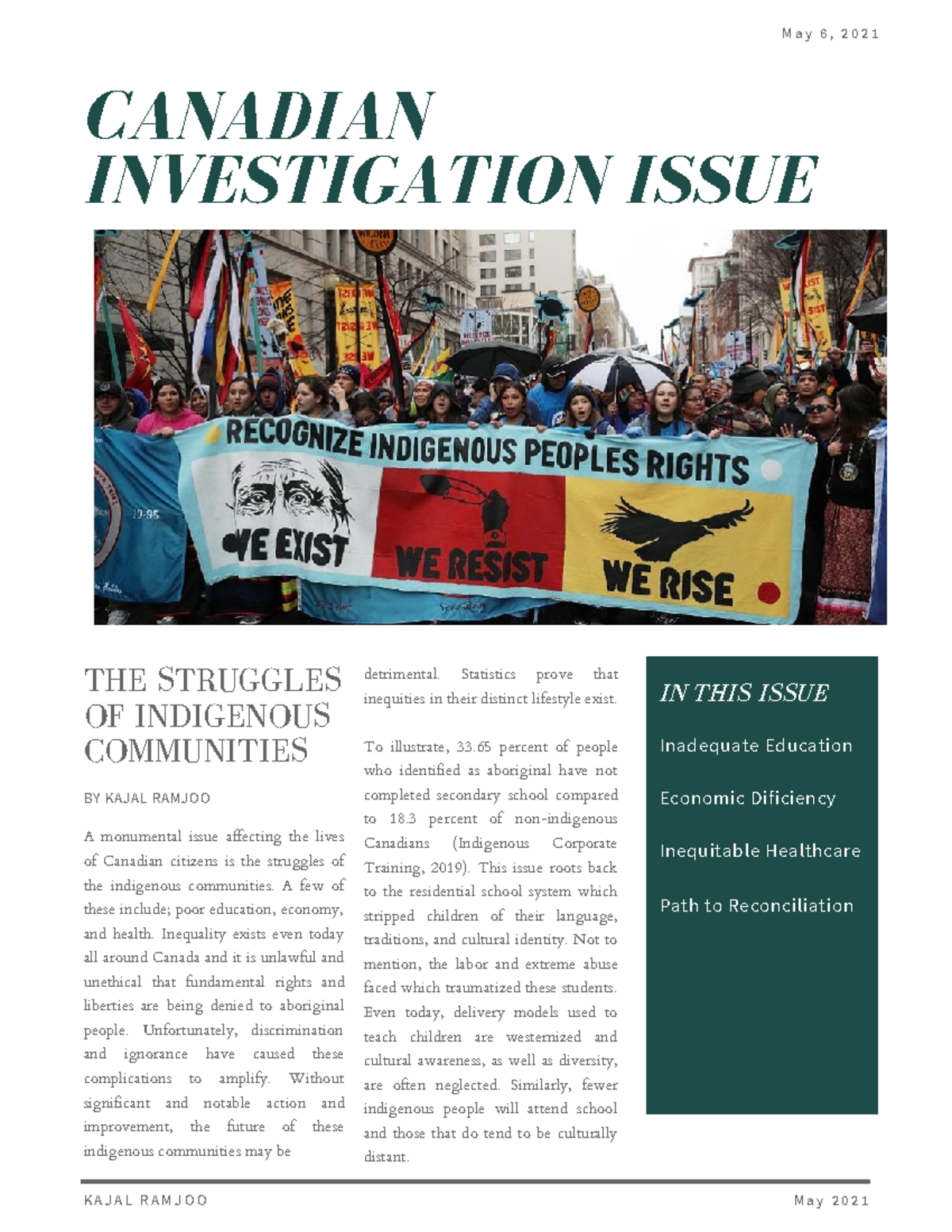 Canadian Investigation issue - CANADIAN INVESTIGATION ISSUE M a y 6 , 2 ...