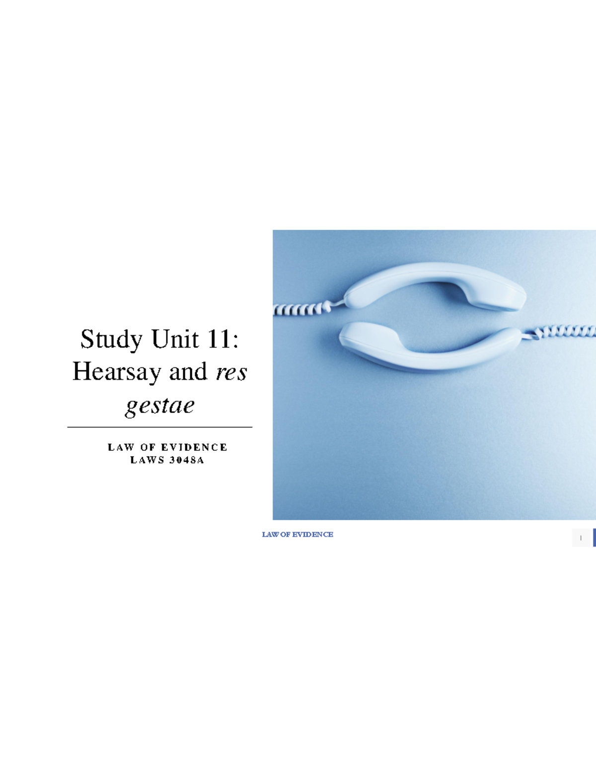 Hearsay Evidence: Detailed Notes on LAW S3048A - Study Unit 11 - Studocu