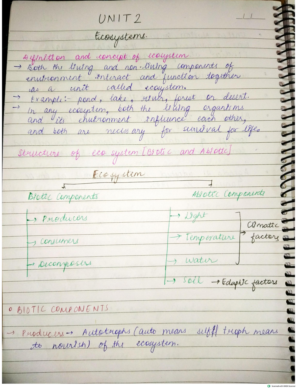 UNIT 2 EVS Notes: Understanding Ecosystems and Their Components - Studocu