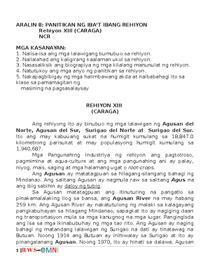 Module 3 - ARALIN 3: PANITIKAN NG IBA’T IBANG REHIYON Cordillera ...