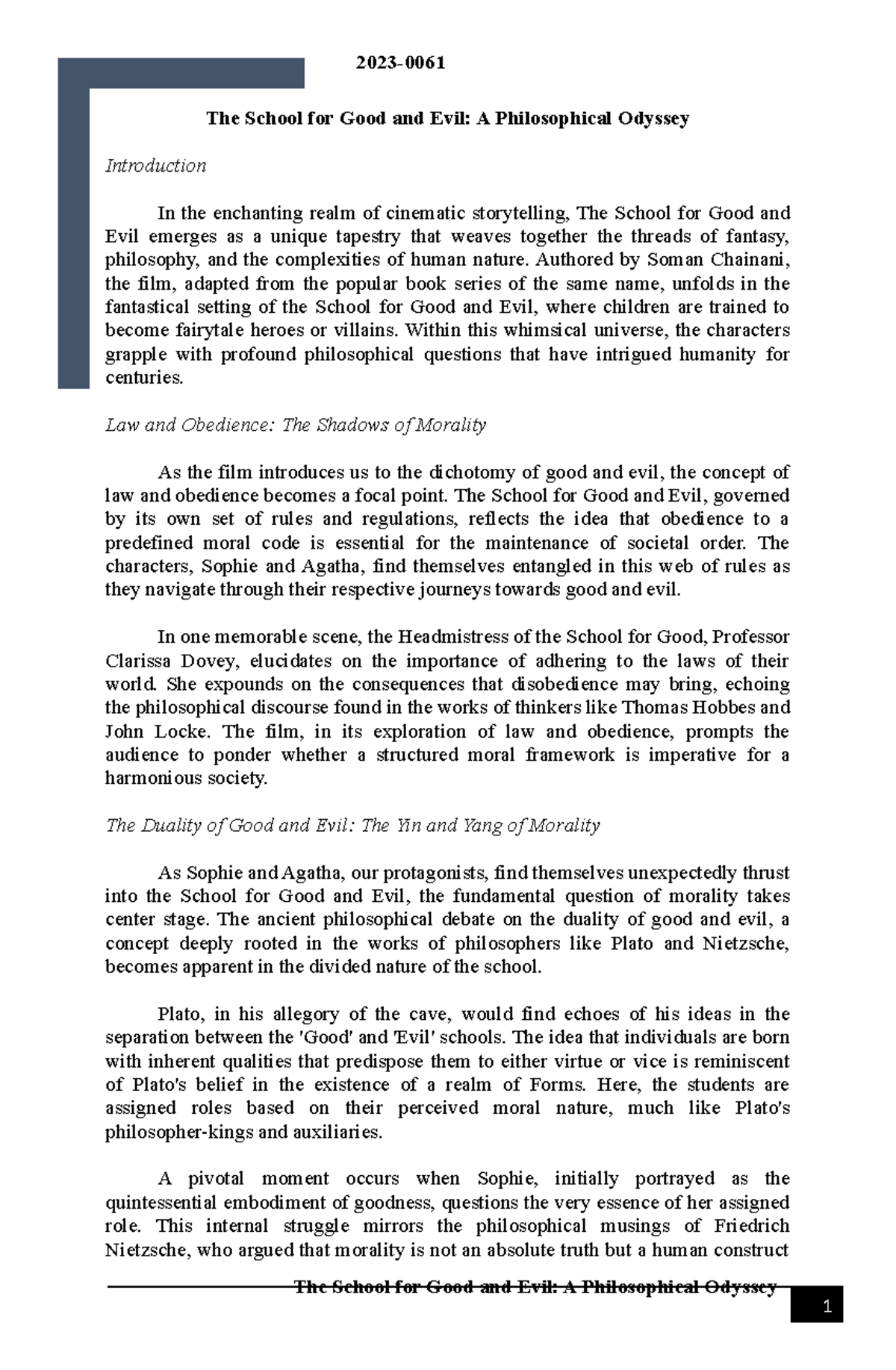 Philosophy of Law: Analyzing Morality in The School for Good and Evil ...