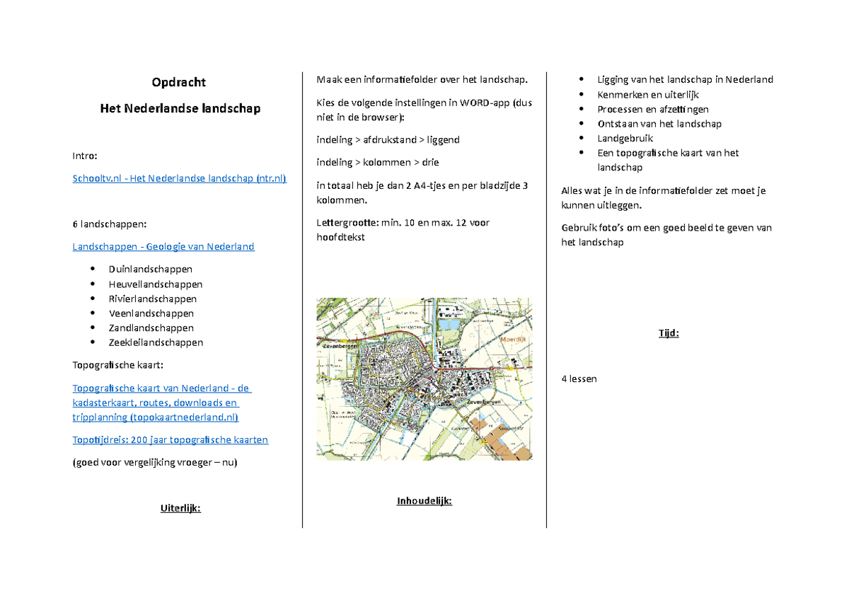 Opdracht: Informative Folder on Dutch Landscapes - Het-Nederlandse ...