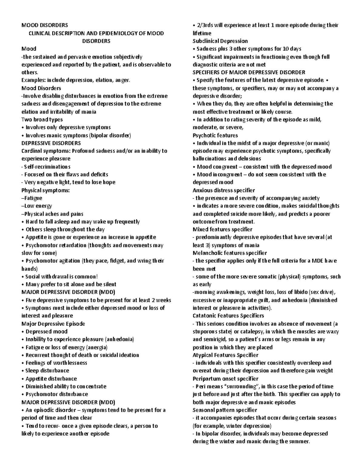 MOOD- Disorders - Topics about mood disorder according to DSM-5 - MOOD ...