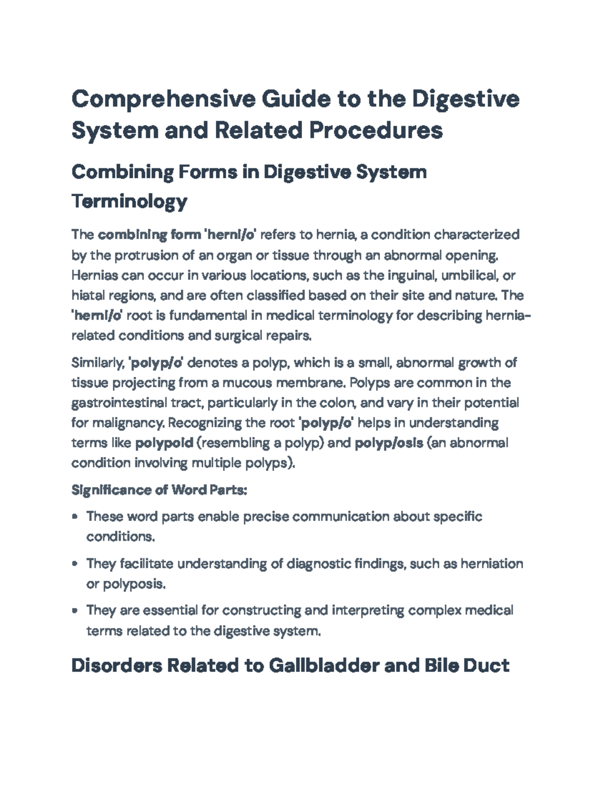Comprehensive Guide to GI Procedures & Terminology (MED 101) - Studocu