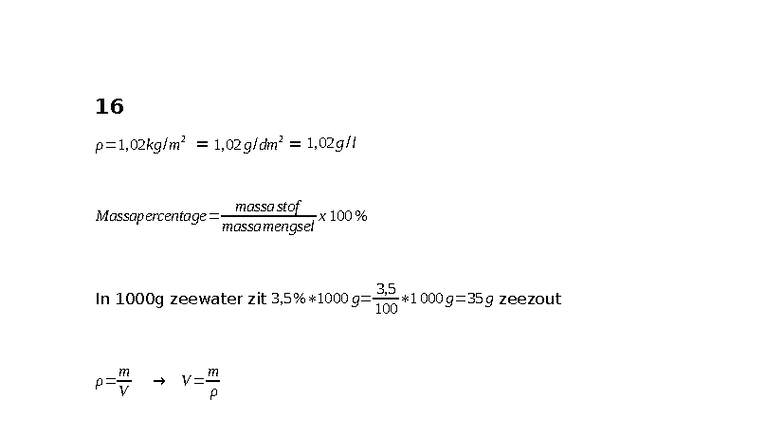 Formules Scheikunde: Concentratie en Massa Berekeningen - Studeersnel