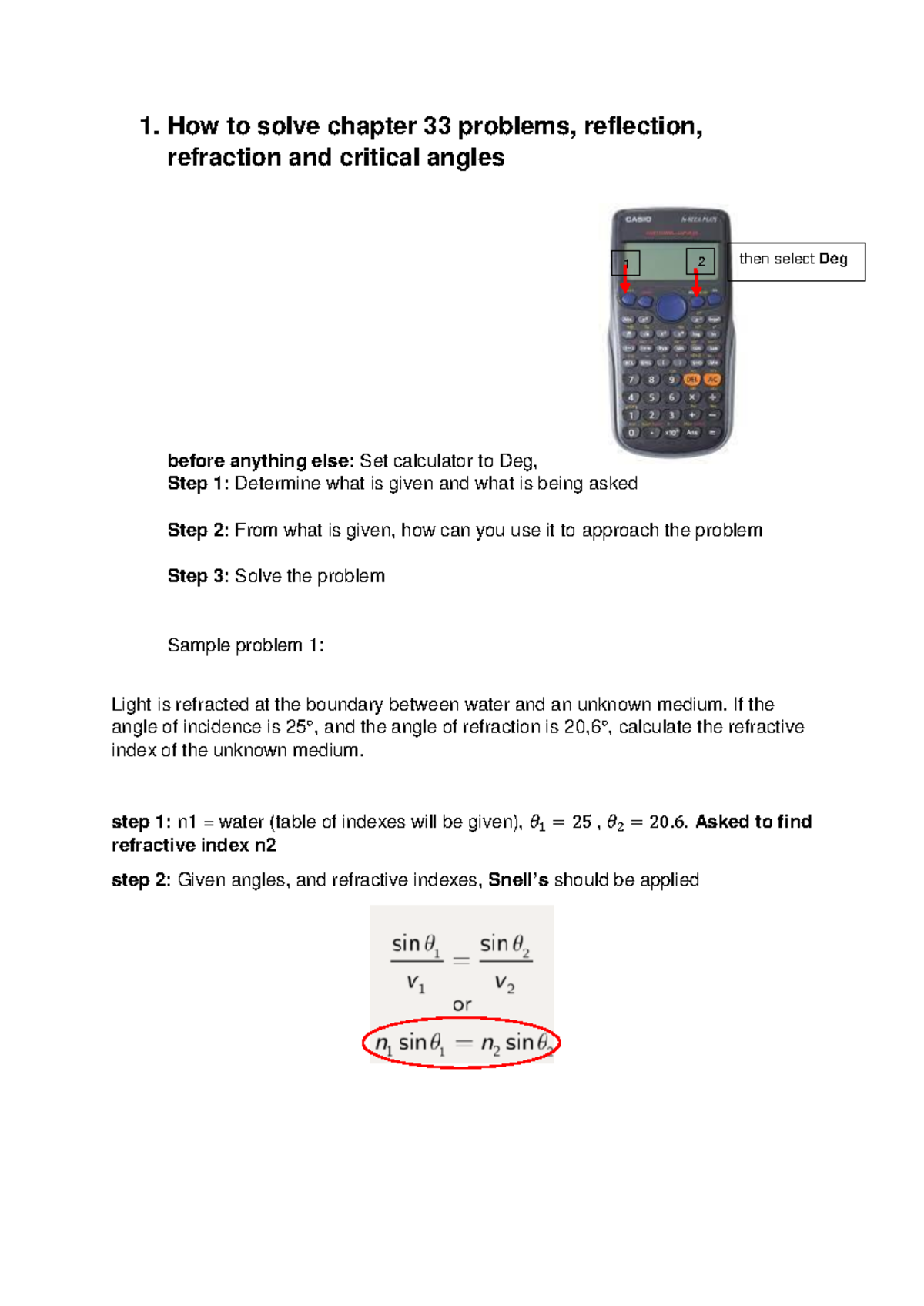 How to solve chapter 33 problems - 1. How to solve chapter 33 problems ...