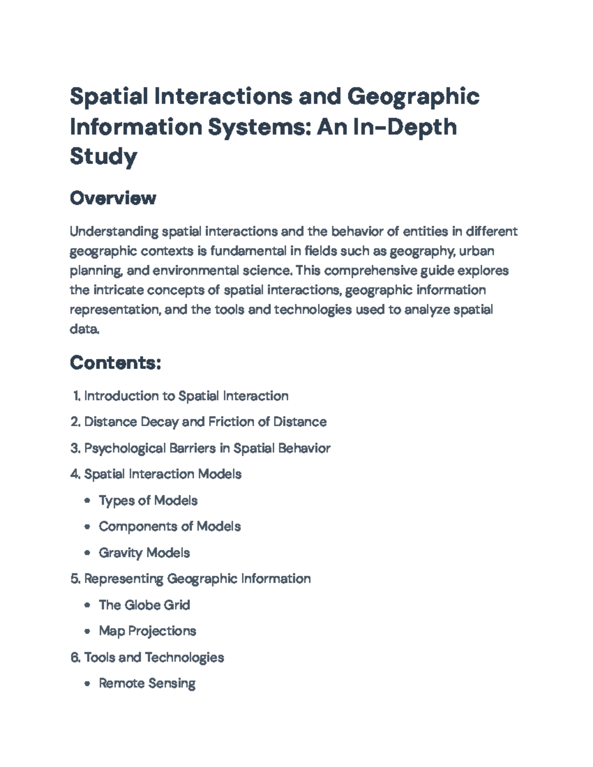 Spatial Interactions and GIS: Comprehensive Study on Behavior and Tools ...