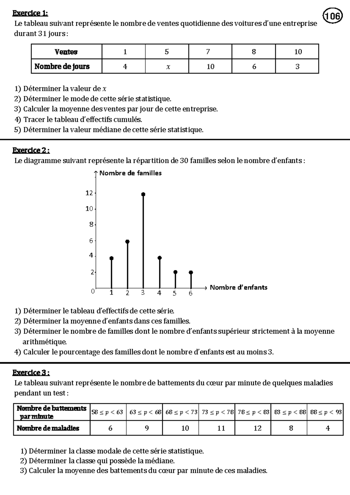 Exercice 1-3: Analyse des Séries Statistiques - 3AC - Studocu