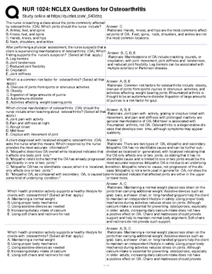 Gout Nclex - ncm - Gout NCLEX Study online at quizlet/_cr6fr A patient ...