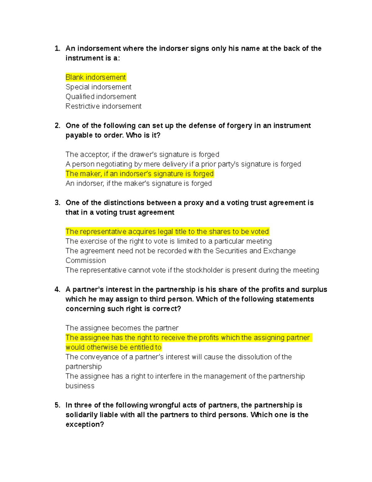 79over80 - quix - 1. An indorsement where the indorser signs only his ...