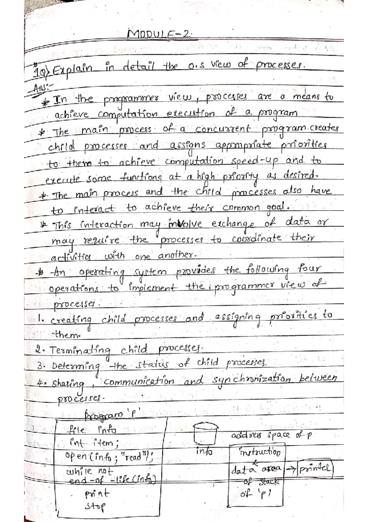OS Module 2: Detailed Explanation of Process Management Concepts - Studocu