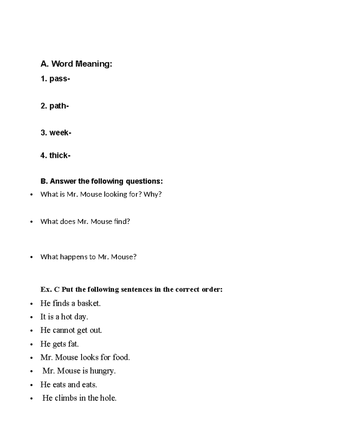 AIMS Lesson 3: Word Meanings & Comprehension Exercises - Studocu