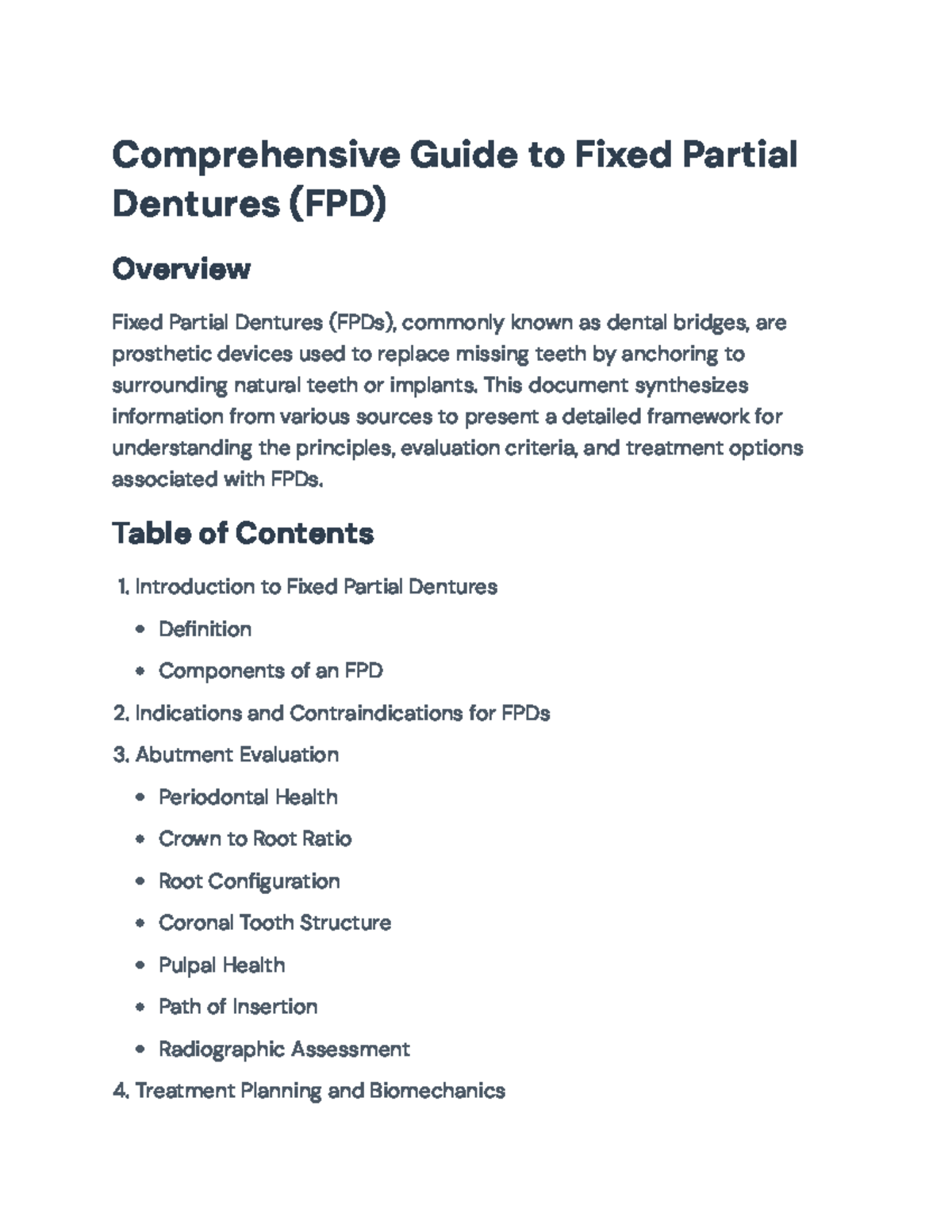 Comprehensive Overview of Fixed Partial Dentures (FPD) for Dentists ...