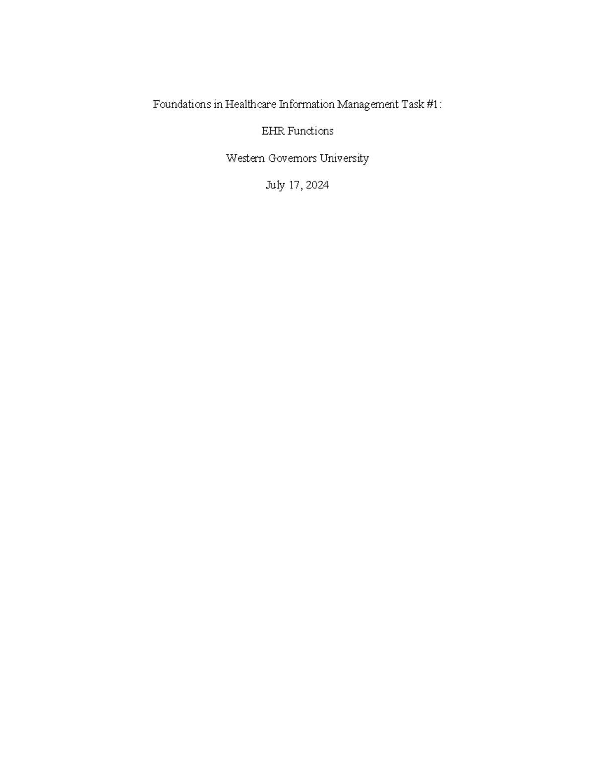EHR Functions and Challenges in Healthcare Info Management (HIMT 101 ...