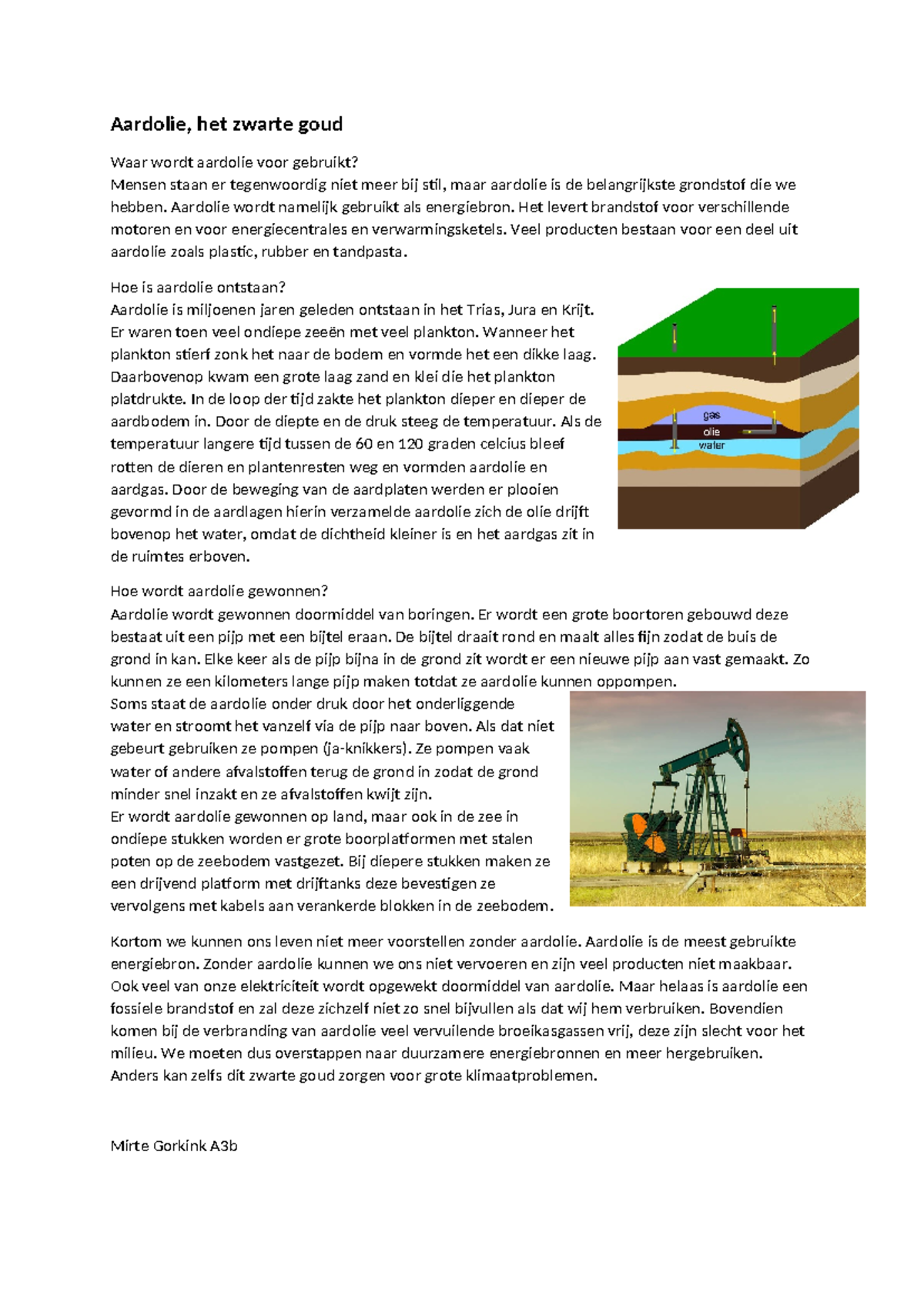 Aardolie: Van Ontstaan tot Toepassing en Milieu-impact - A3b - Studeersnel