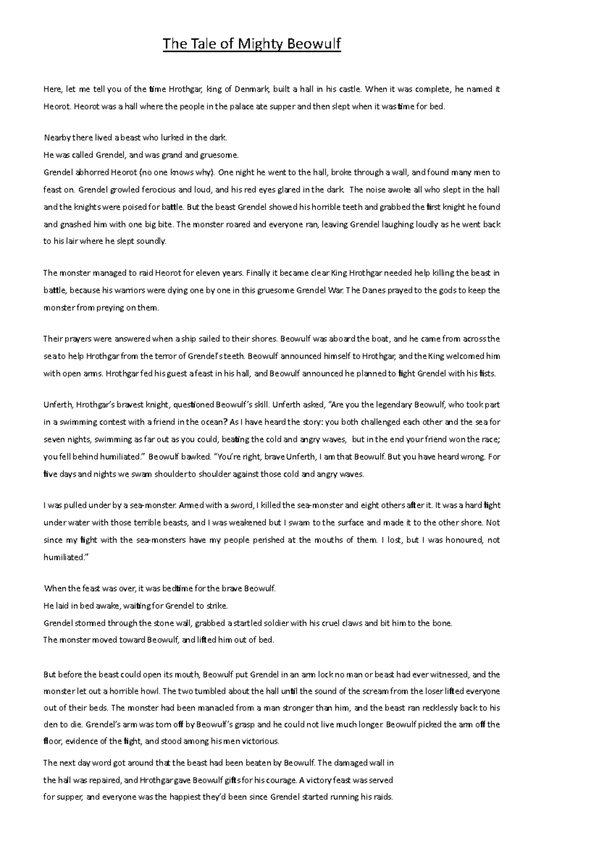 Summary of Beowulf: The Epic Battle Against Grendel and His Mother ...