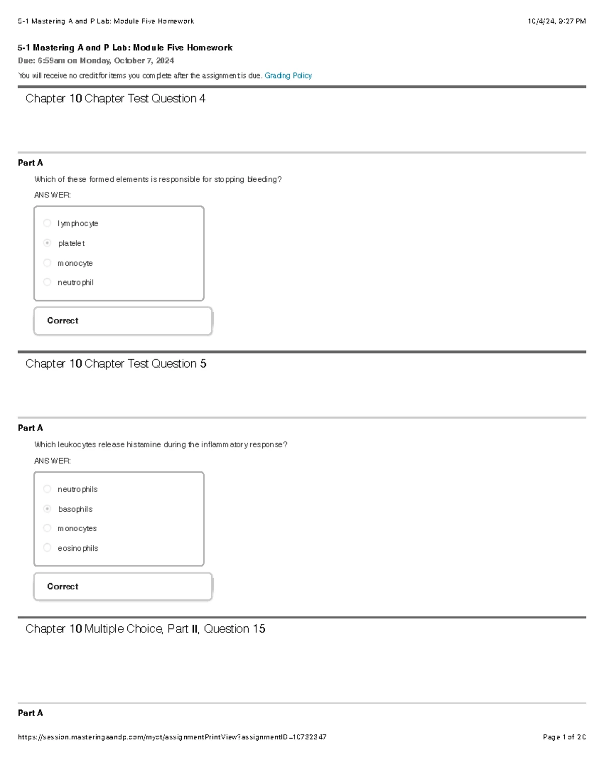 4-1 Anatomy & Physiology Lab: Module 4 Homework Review - Studocu