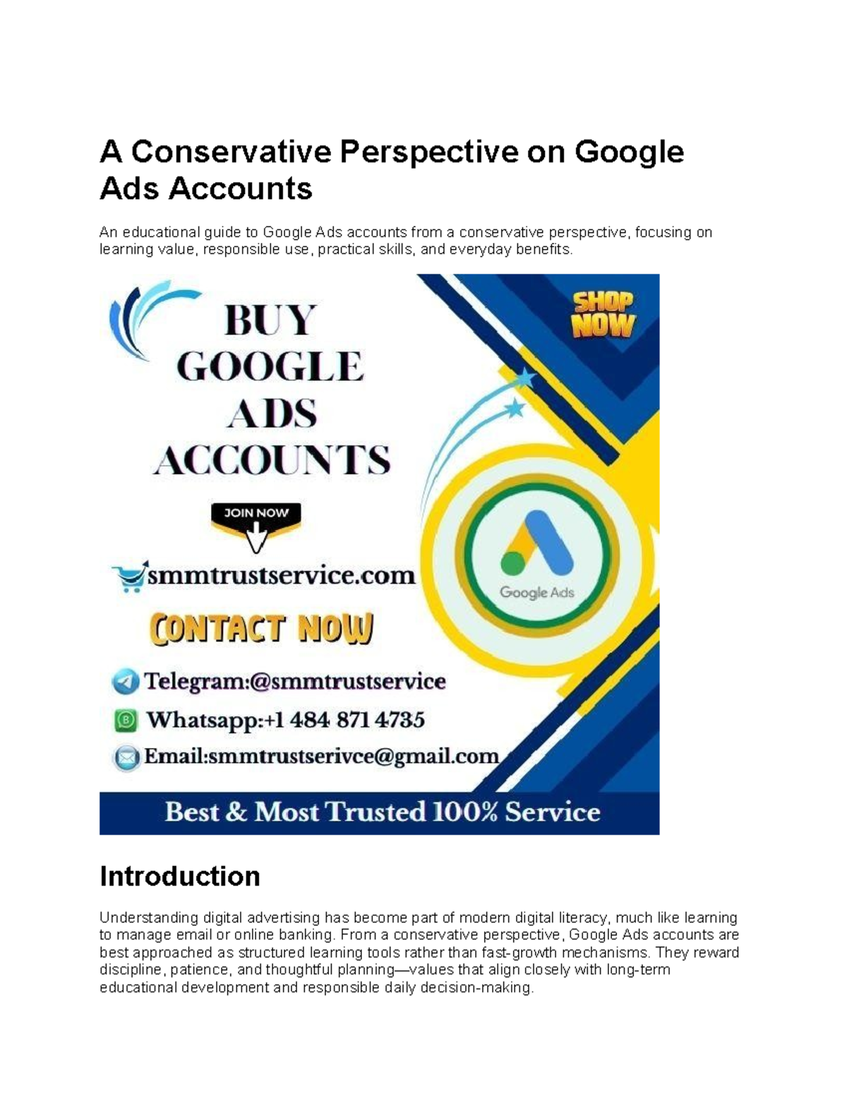 A Conservative Approach to Google Ads Accounts: An Educational Guide ...