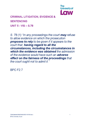 PACE S87 and 78 - Sections 76 and 78 PACE 1984 These notes incorporate ...
