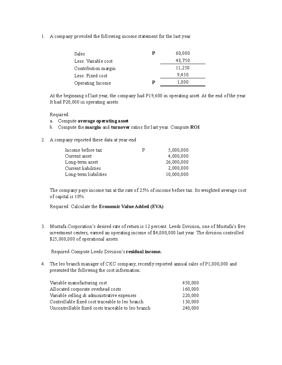 Responsibility Accounting & Transfer Pricing Analysis (ACCT 101) - Studocu