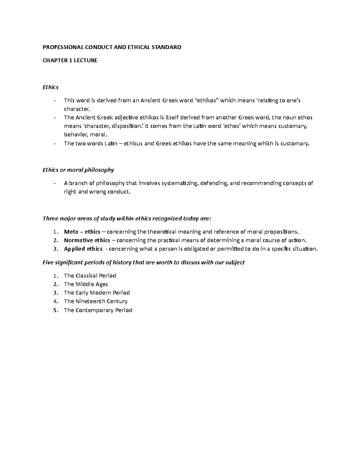 Professional Conduct AND Ethical Standard - PROFESSIONAL CONDUCT AND ...