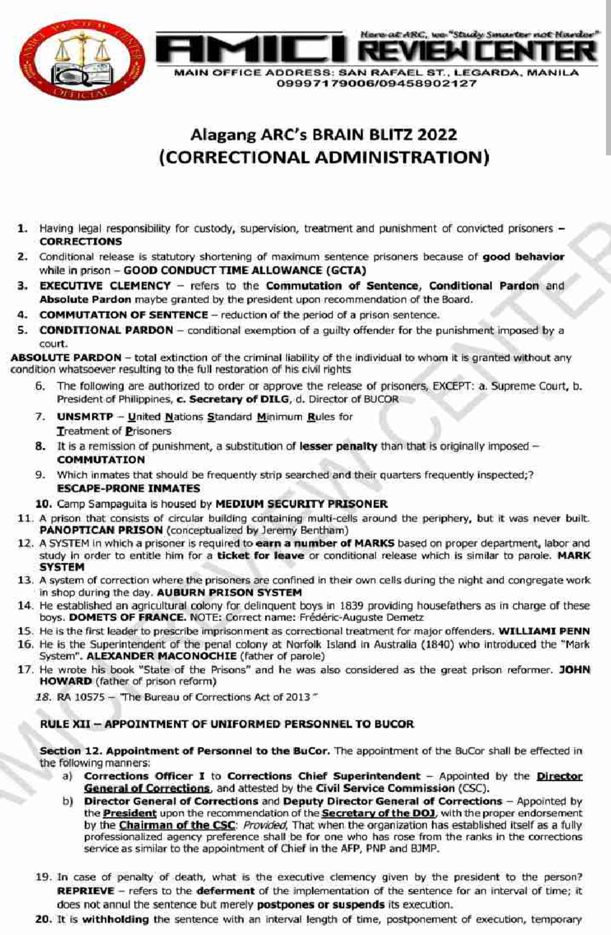 CA Blitz - Comprehensive Reviewer Guide - Studocu