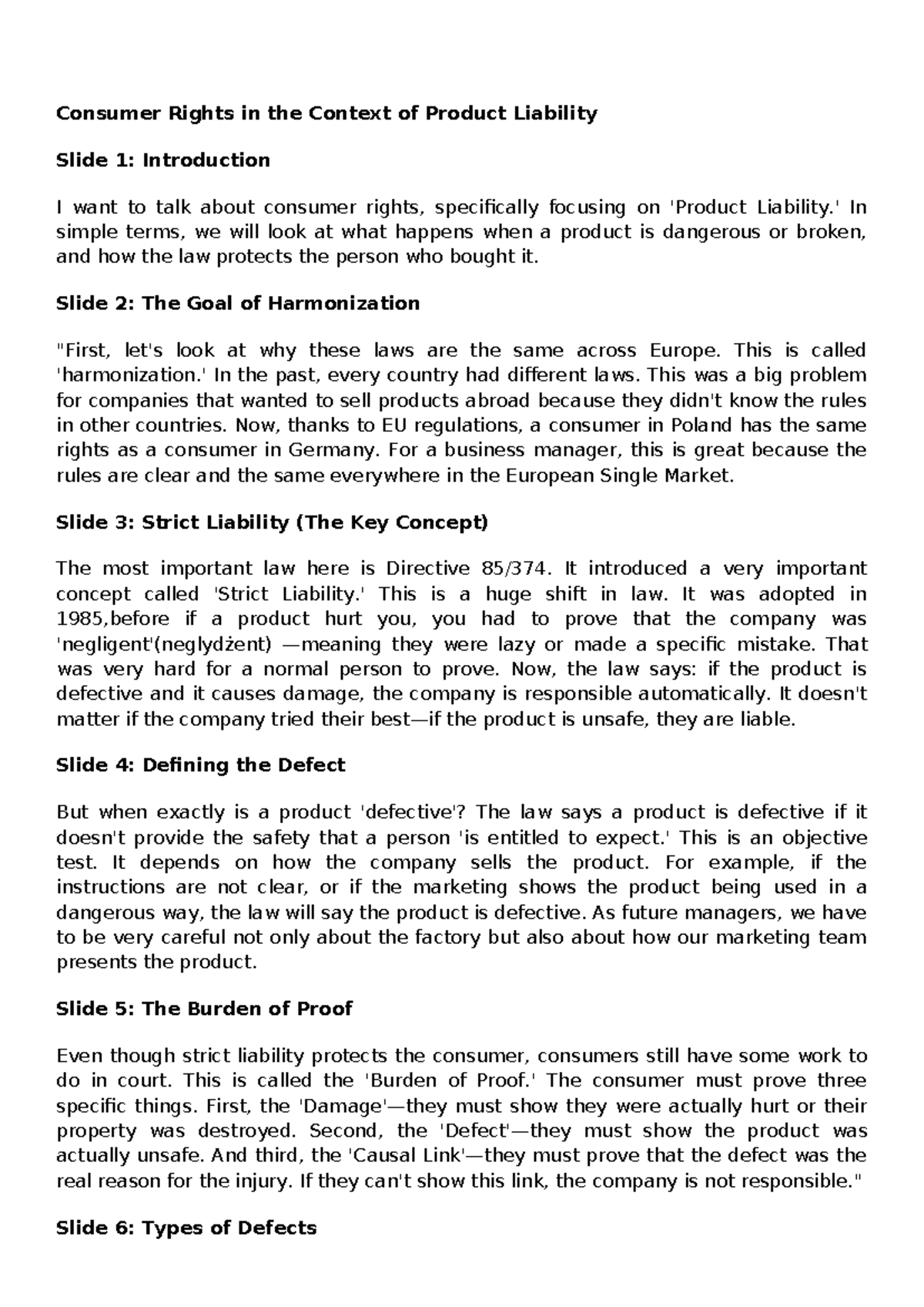 Consumer Rights & Product Liability: A Legal Overview - Studocu