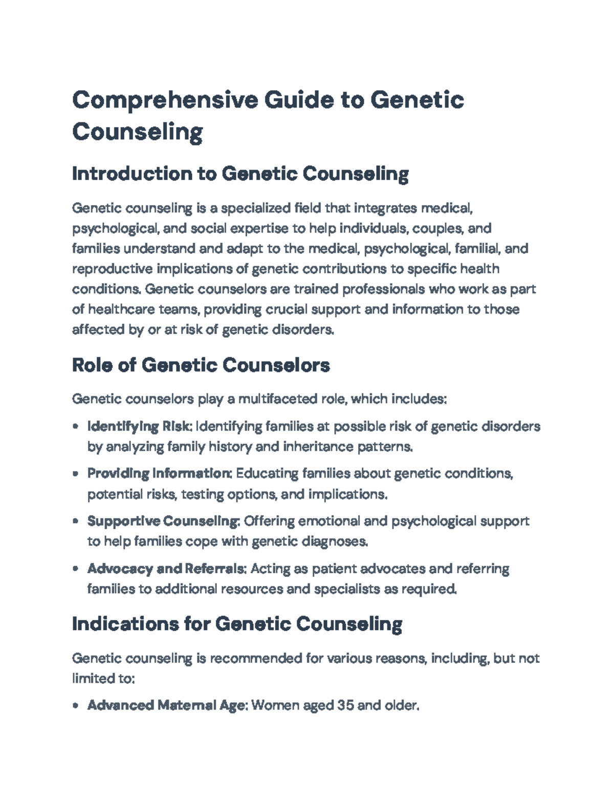 Comprehensive Guide to Genetic Counseling: Key Roles & Processes ...