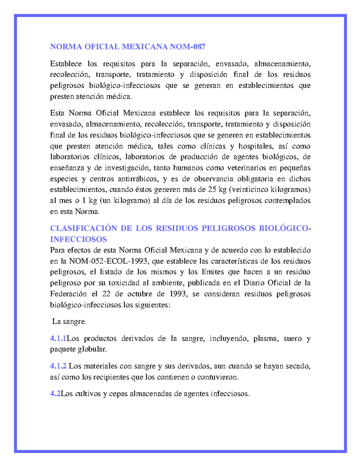 Norma Oficial Mexicana NOM 087: Gestión de Residuos Peligrosos ...