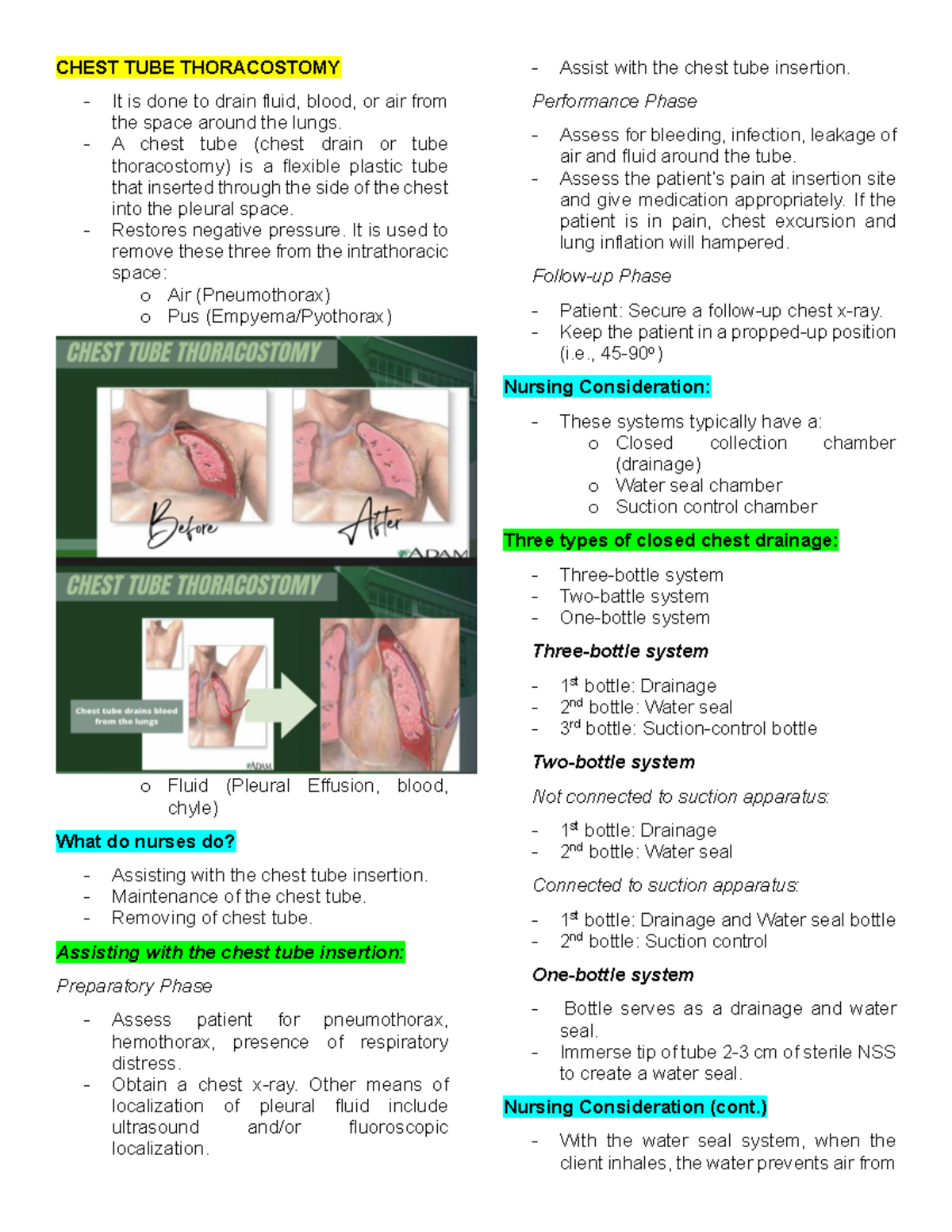 Chest tube thoracostomy and dialysis - CHEST TUBE THORACOSTOMY It is ...