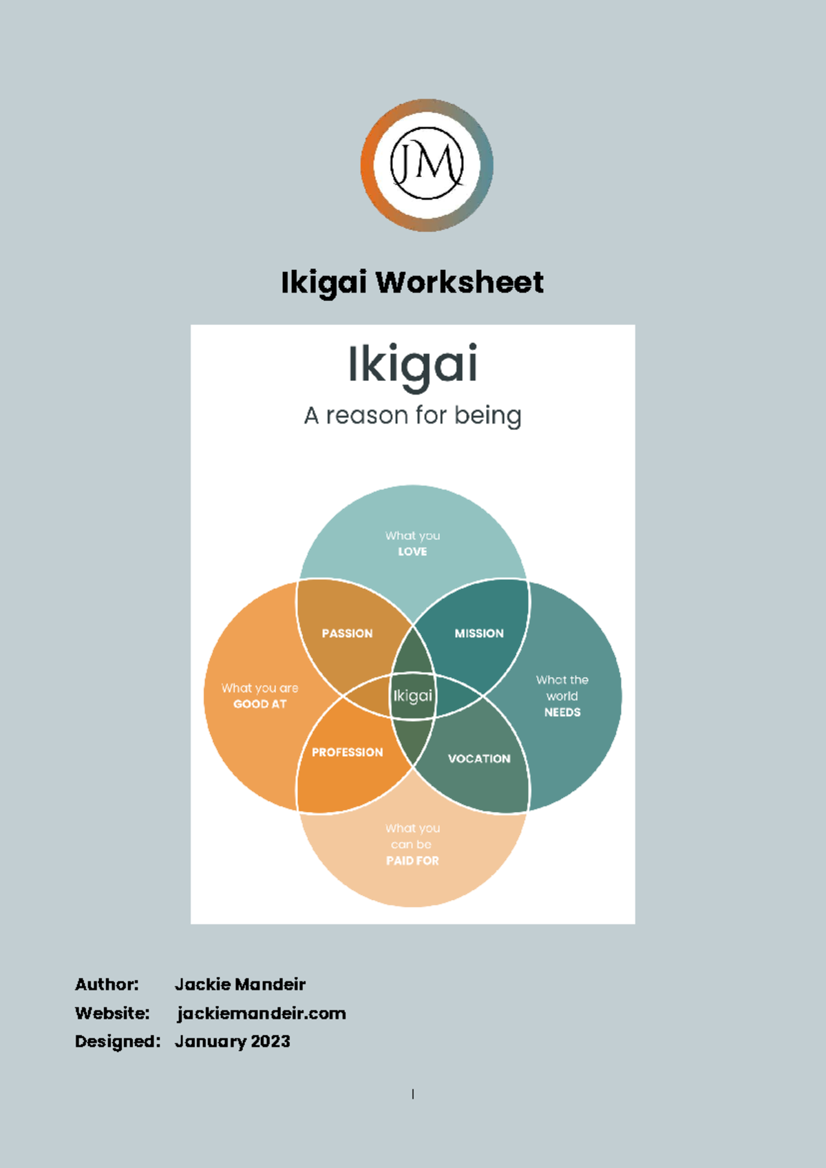 Ikigai Worksheet: Discovering Your Purpose and Passion - Studocu