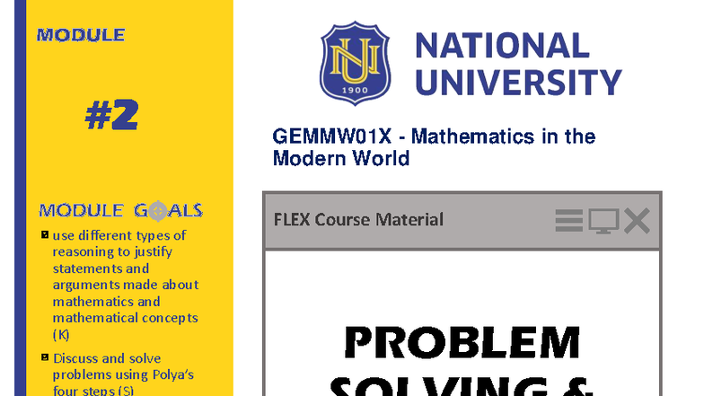 MMW01X Chapter 3: Problem Solving & Reasoning Strategies - Studocu