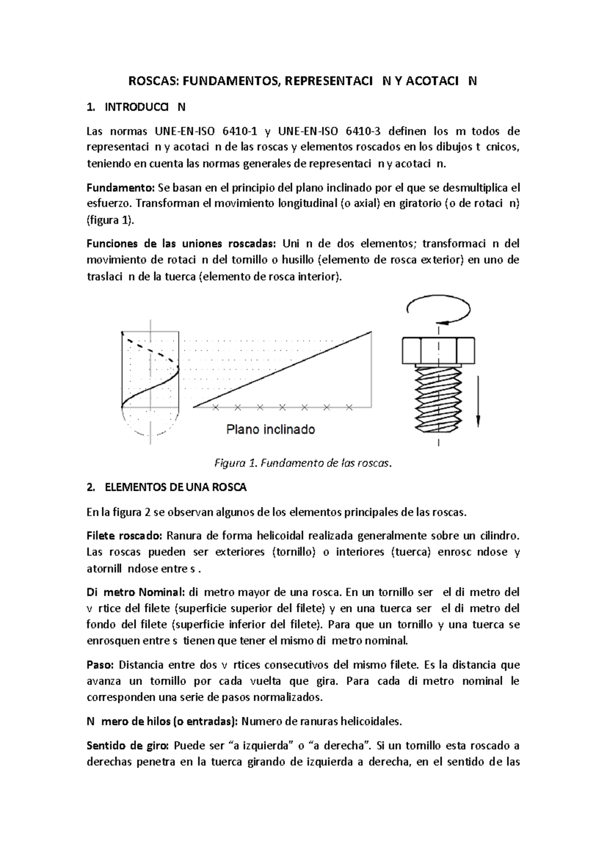 Tema 36: Fundamentos y Representación de Roscas en Dibujo Técnico - Studocu