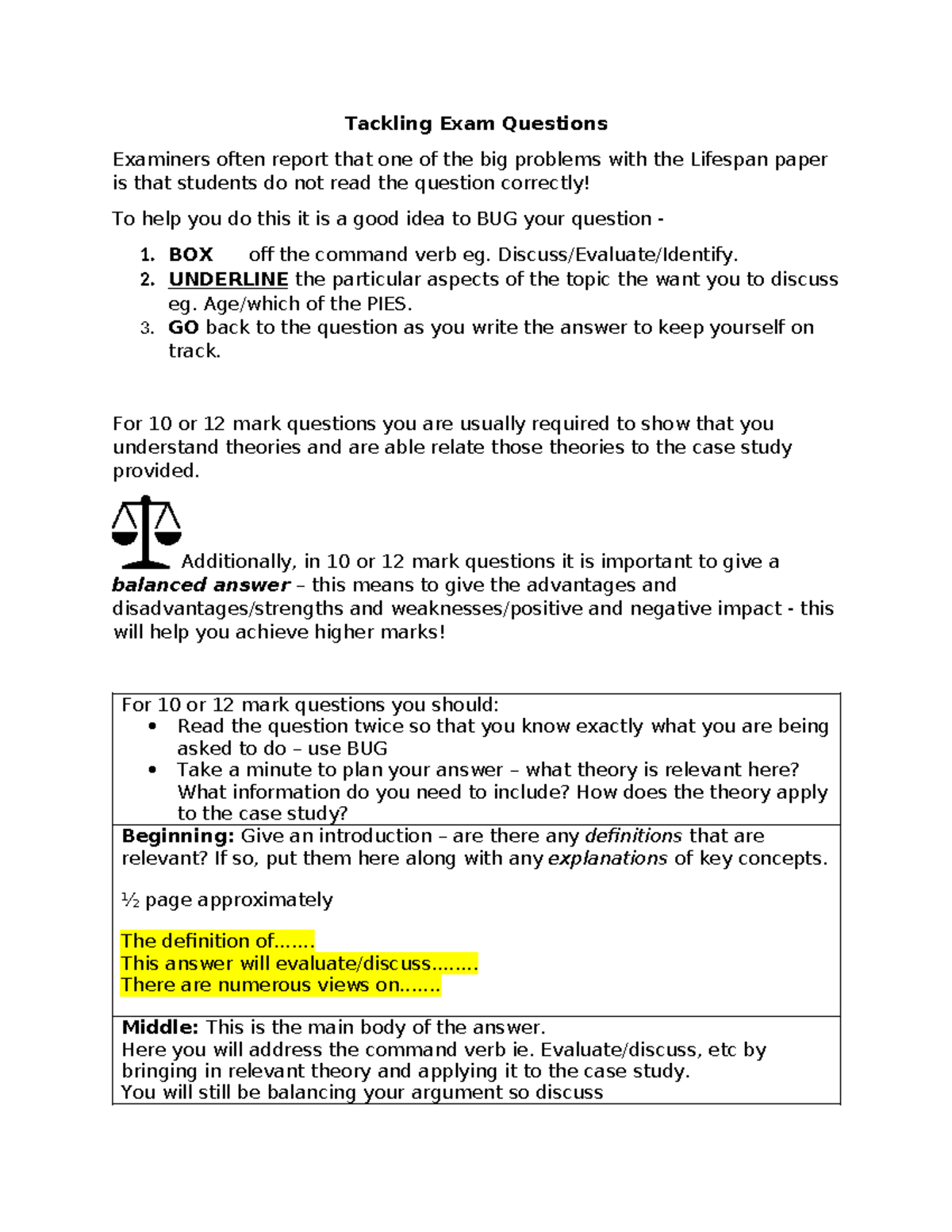 Lifespan Psychology Exam Tips: Mastering 10-12 Mark Questions - Studocu
