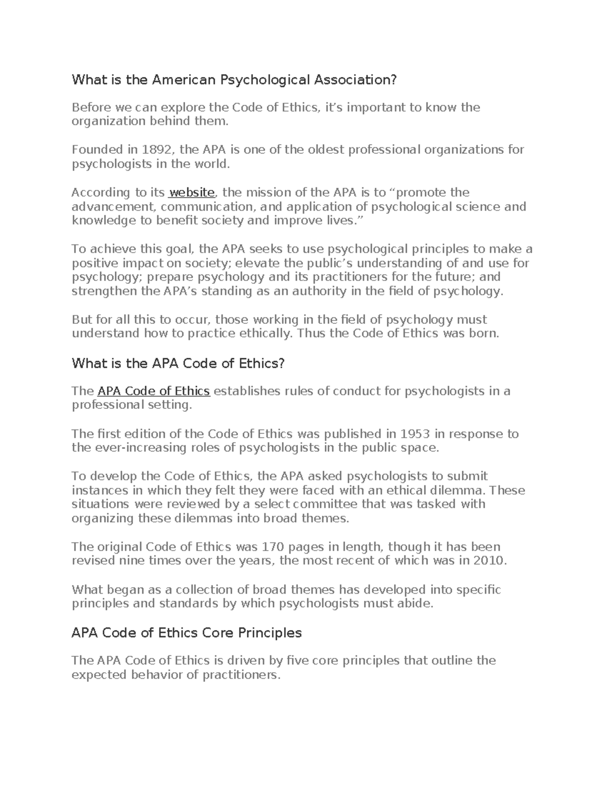 Understanding the American Psychological Association (APA) and Its Code ...