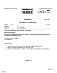 COS1511 - Unisa - Introduction to Programming I - Studocu