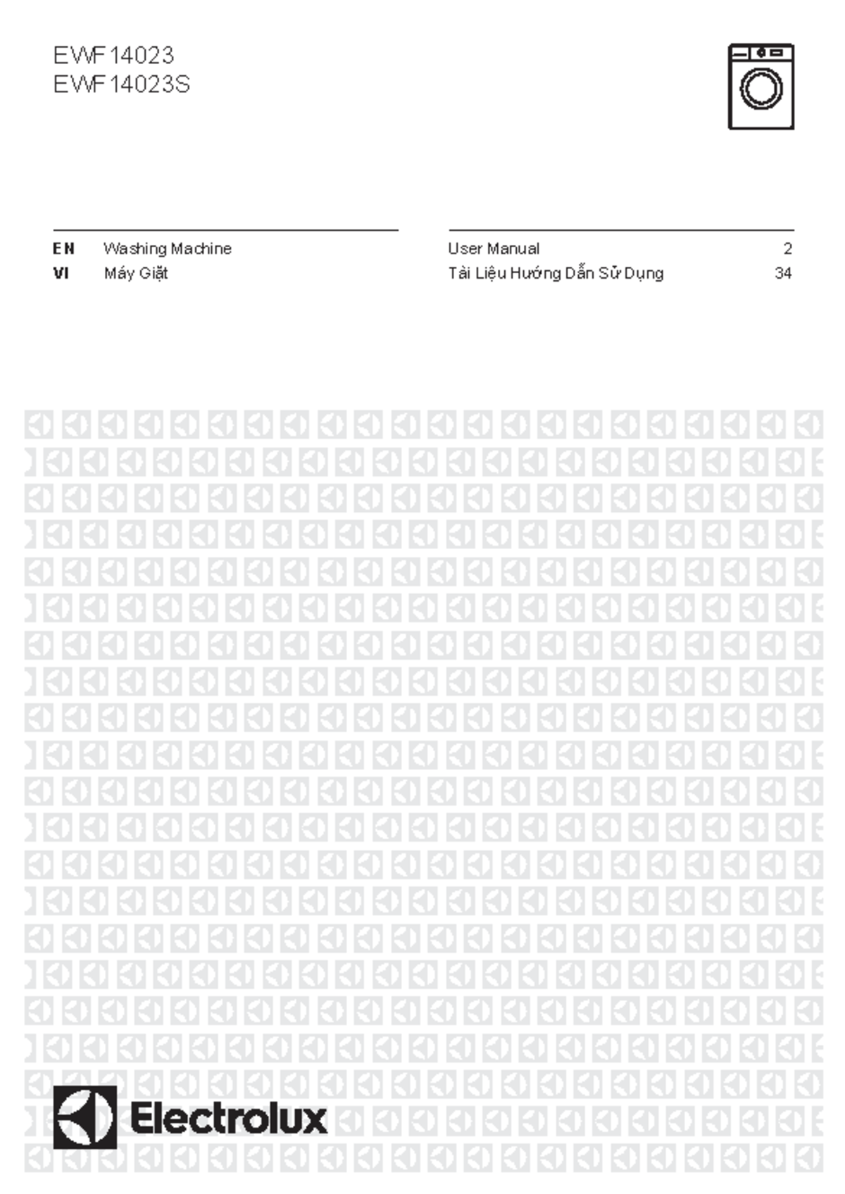 EWF14023 User Manual for Electrolux Washing Machine (Vietnamese) - Studocu