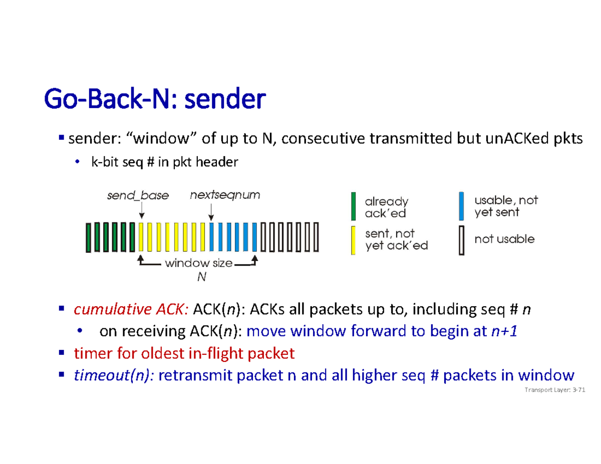 TCP Transport Layer Concepts: Flow Control, Segments, and ACKs - Studocu