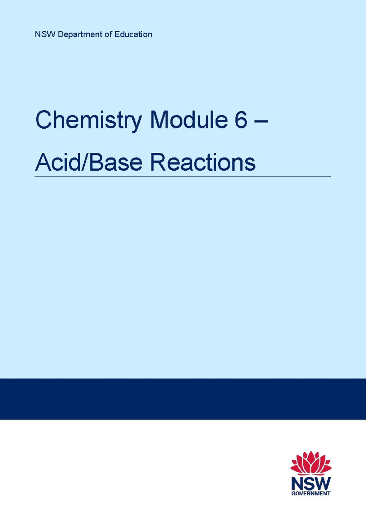 NSW Chemistry Module 6: Reactions and Teaching Strategies Guide - Studocu
