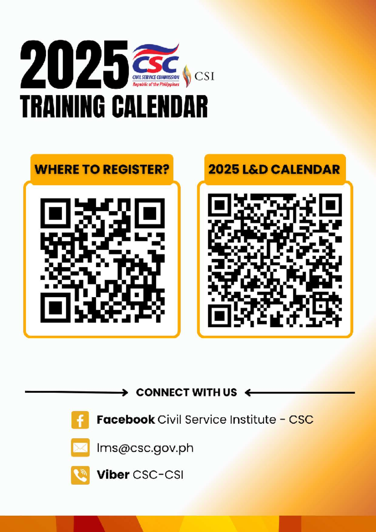 2025 CSC Civil Service Commission Training Calendar Overview - Studocu