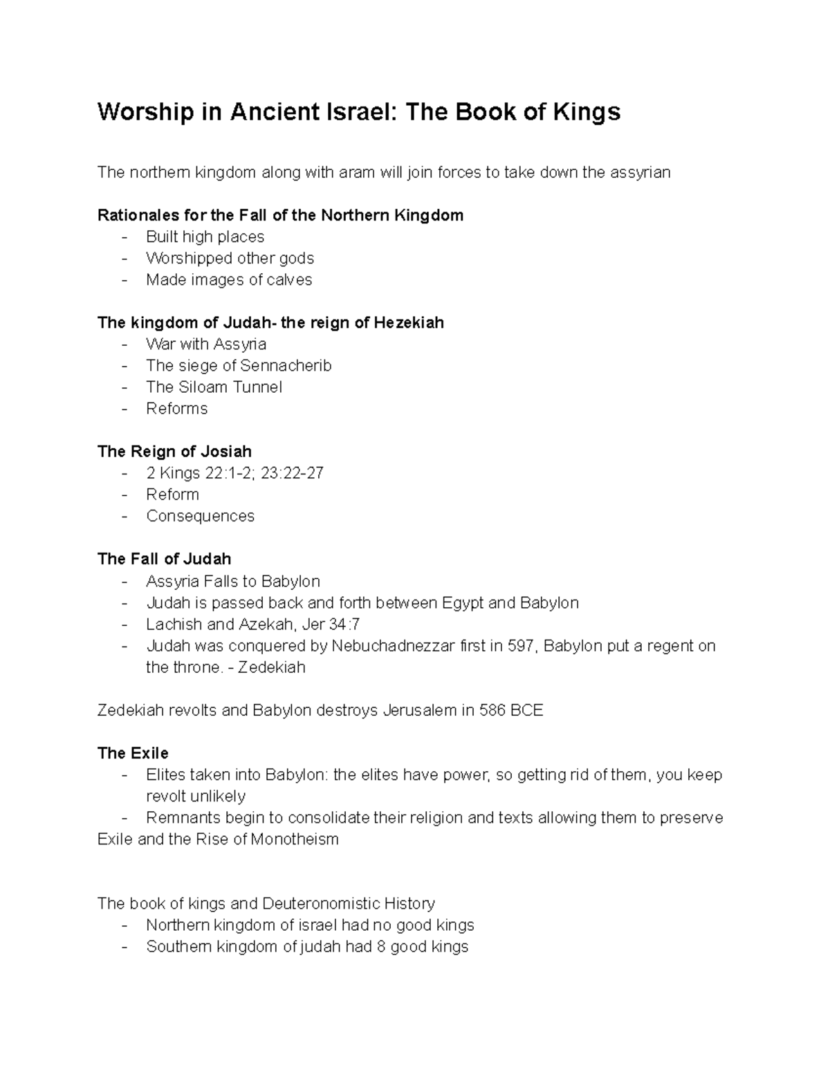Worship and Prophetic Literature in Ancient Israel: Ch 2 Notes Pt. 2 ...