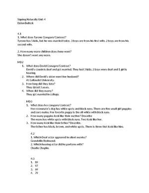 ASL 111 Signing Naturally Homework Unit 3 - 137 Elevator Incident, 3, 3 ...