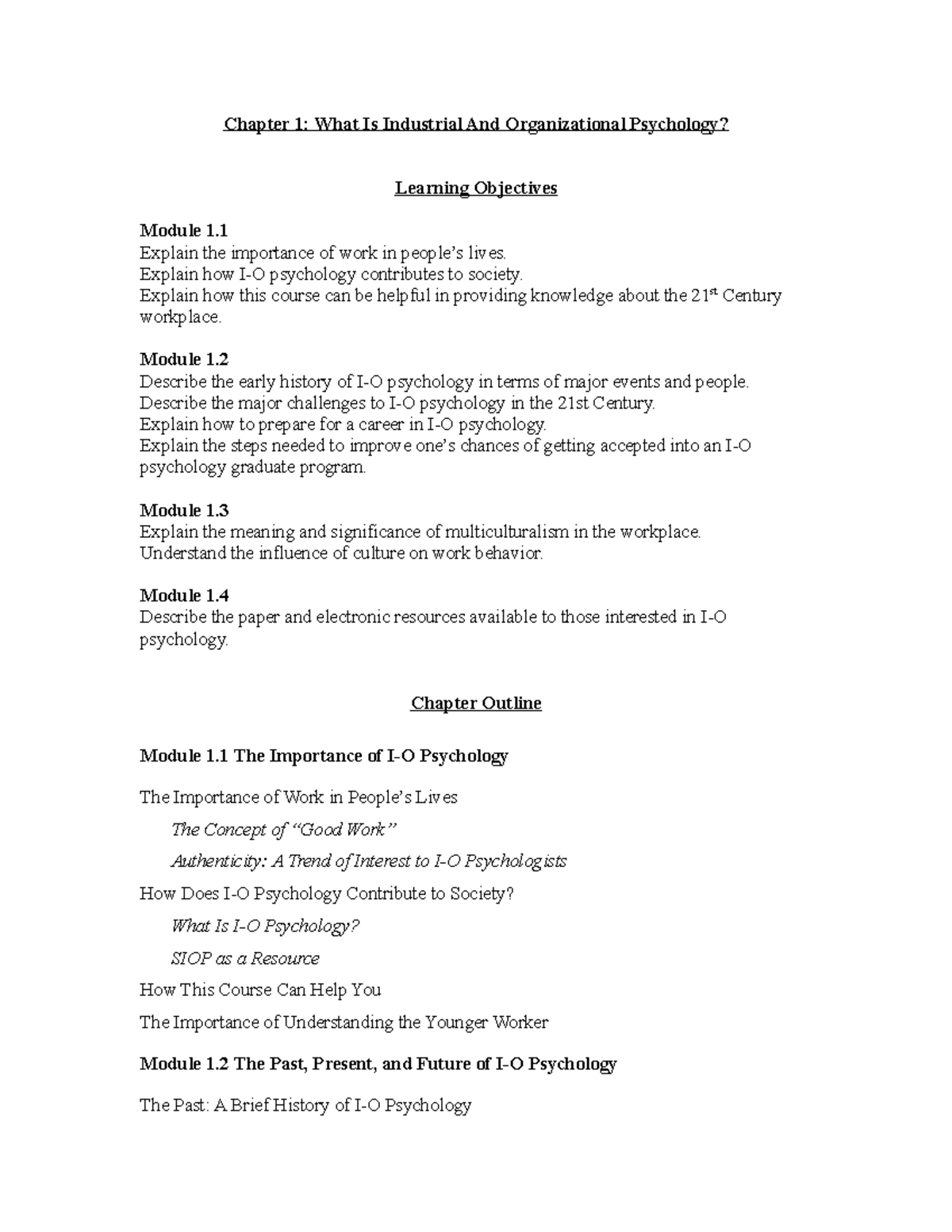 Ch01-1 IOP1501 Study Guide: Introduction to I-O Psychology Concepts ...