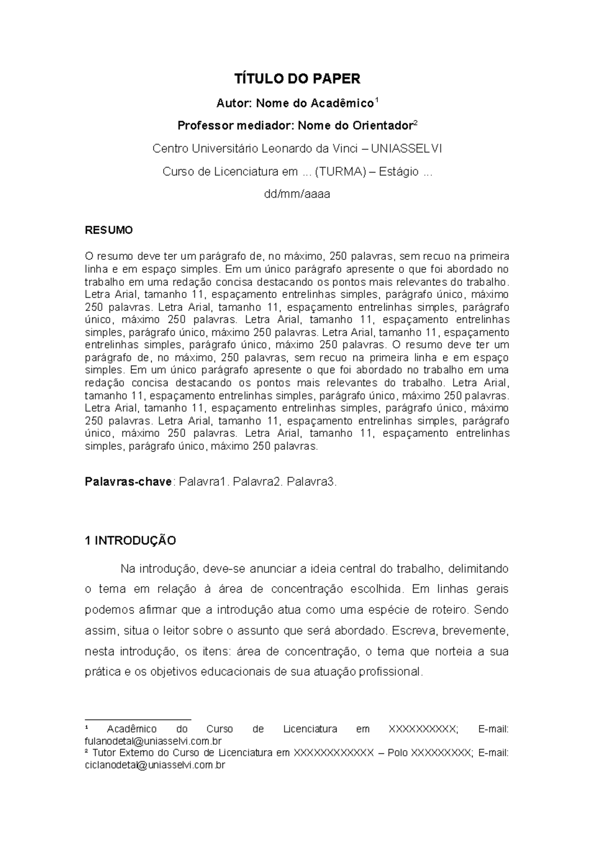 Paper de Estágio I: Reflexões e Contribuições para a Formação Docente ...