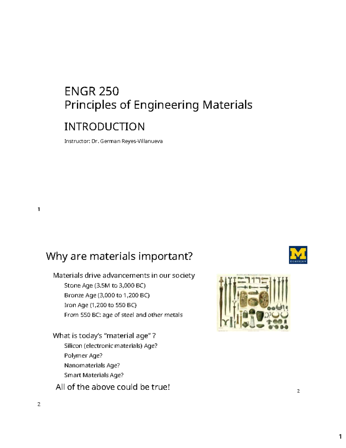 ENGR 250: Principles of Engineering Materials - Overview of Structure ...